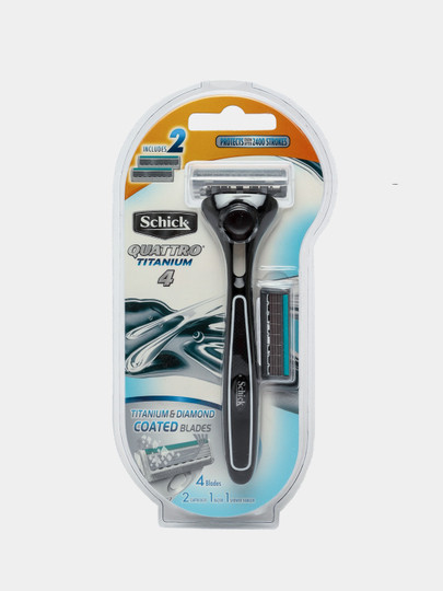 Бритвенный станок Schick Quattro Titanium Precision 4, 2 кассеты ...